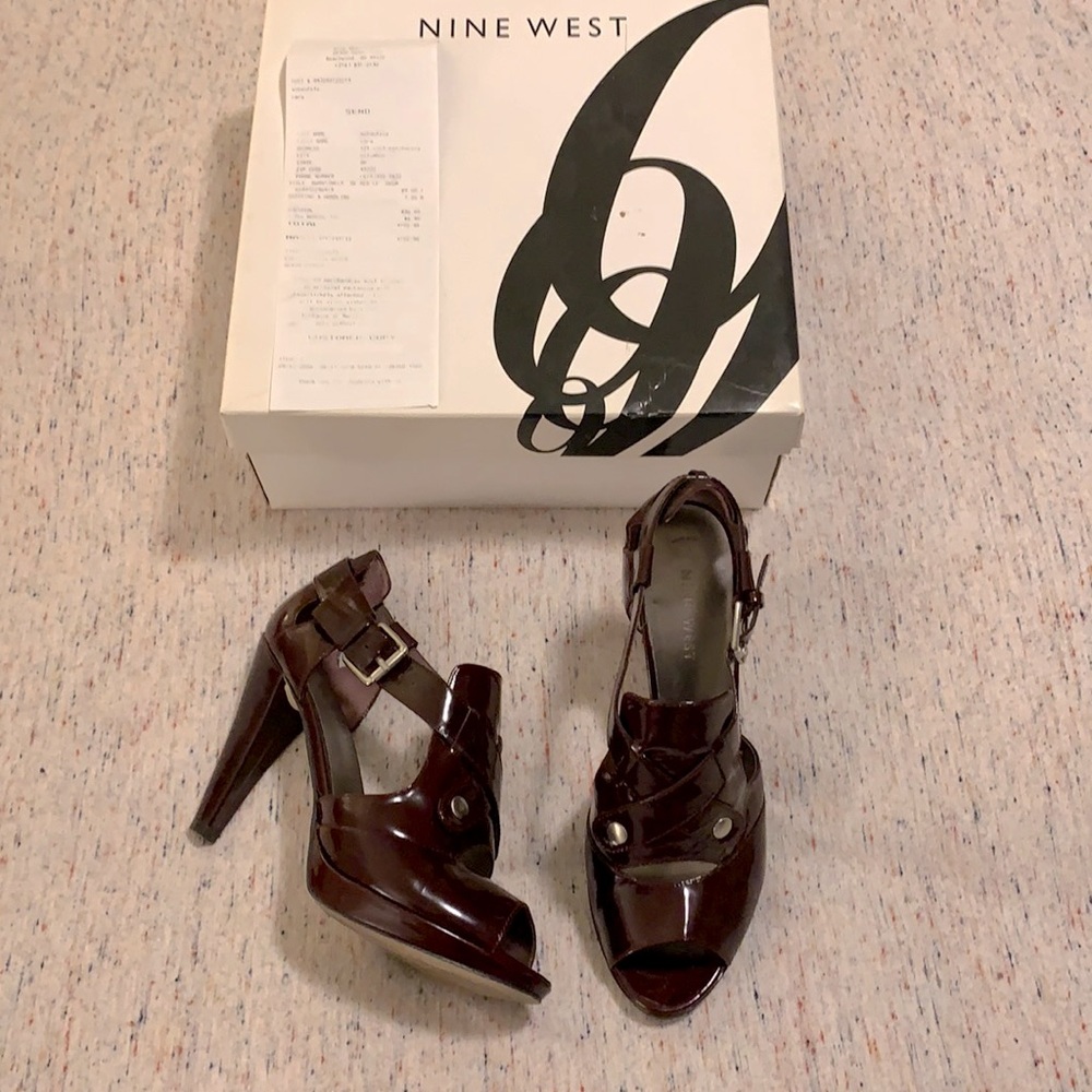 Burgundy Patent Leather Heel - Gem